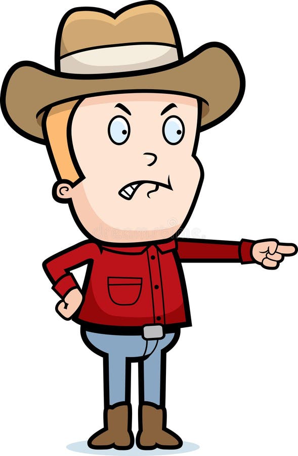 Cartoon cowboy pointing stock vector. Illustration of wrangler - 19057560