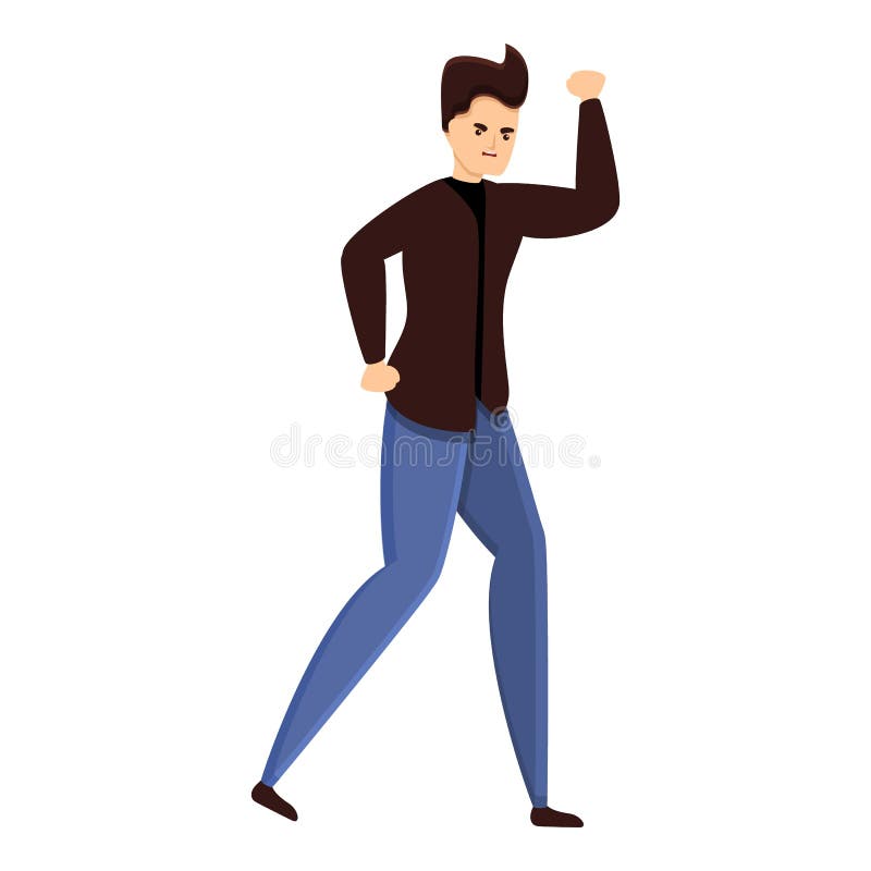 Angry Crazy Boy Icon, Cartoon Style Stock Vector - Illustration of ...