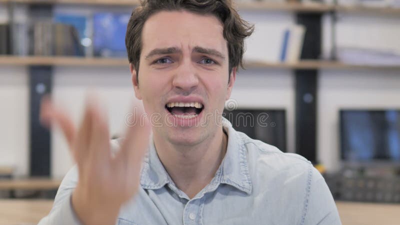Angry Creative Man Yelling during Discussion Stock Footage - Video of ...
