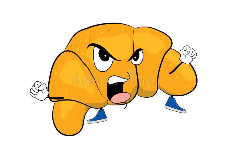 Crossant cartoon stock illustration. Illustration of silent - 48692445