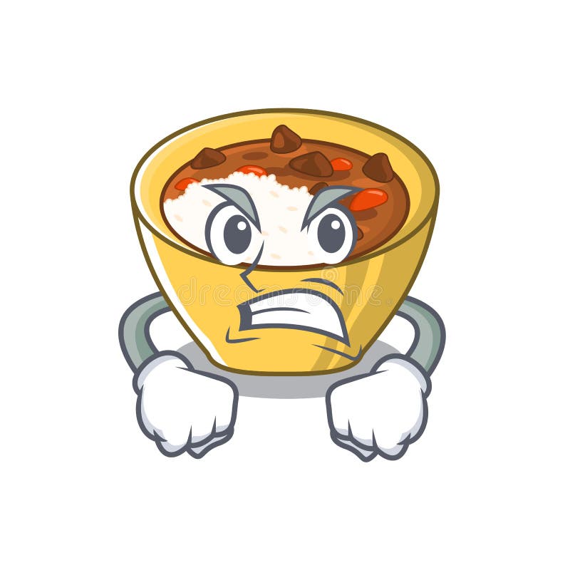 Angry Curry Rice in a Cartoon Lunchbox Stock Vector - Illustration of ...