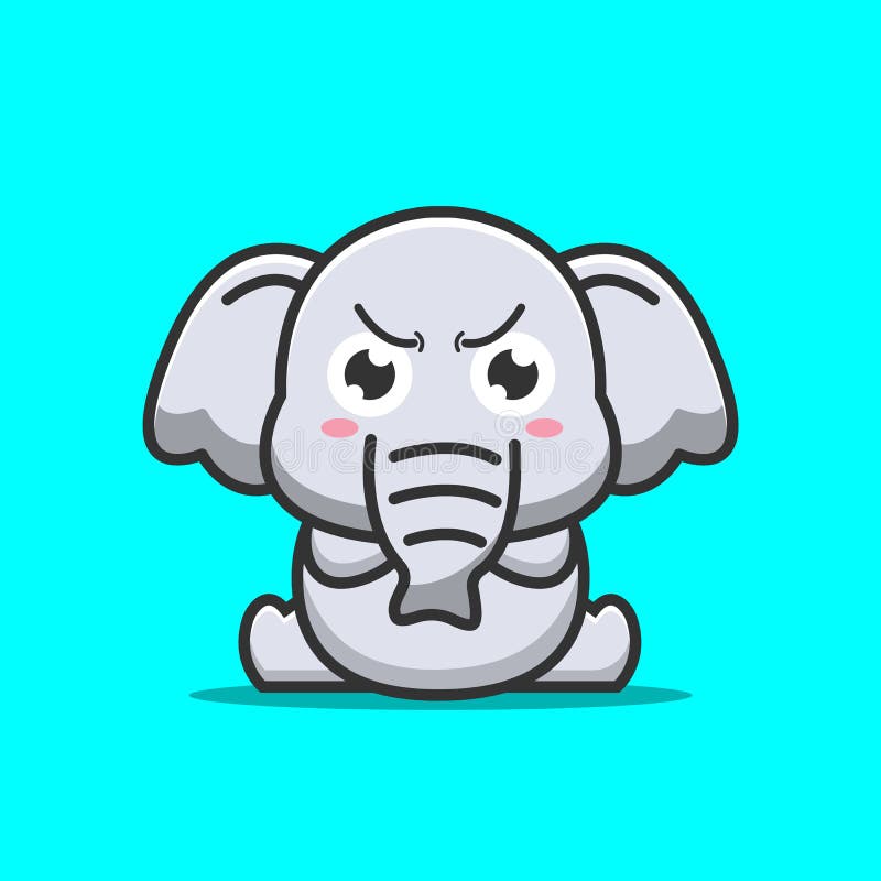 Angry Cute Elephant Illustration Stock Vector - Illustration of team ...