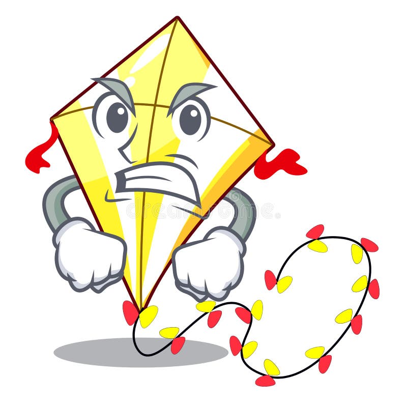 Angry Cute Kite Flying the on Mascot Stock Vector - Illustration of ...
