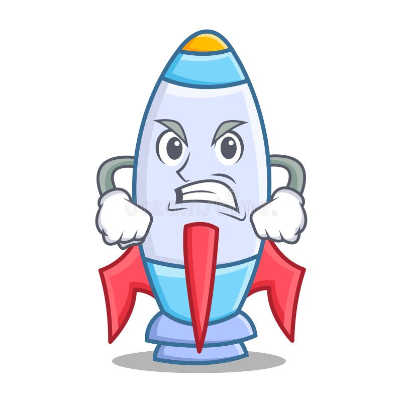 Angry rocket cartoon stock illustration. Illustration of isolated ...