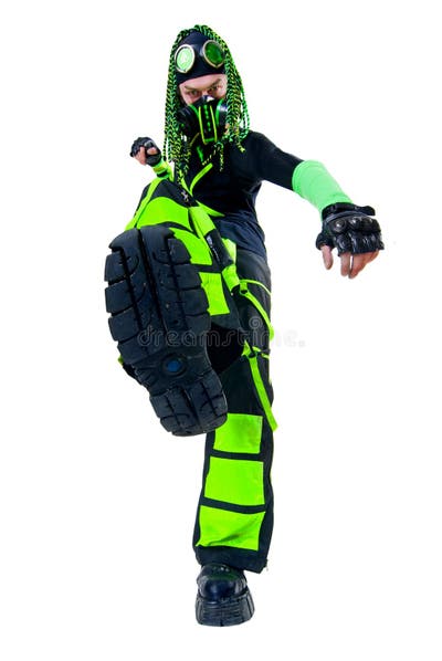 Angry Cyber Goth guy stock photo. Image of long, dreadlocks - 13571204