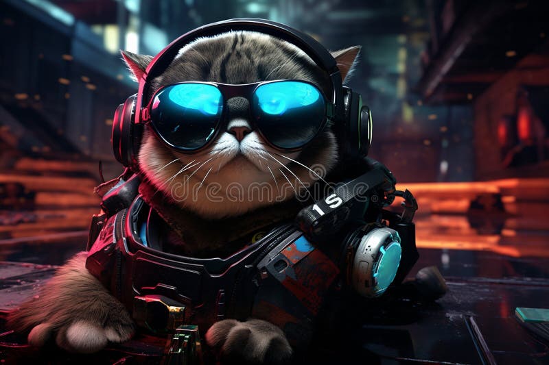 Cyberpunk Cat Stock Illustrations – 2,025 Cyberpunk Cat Stock ...