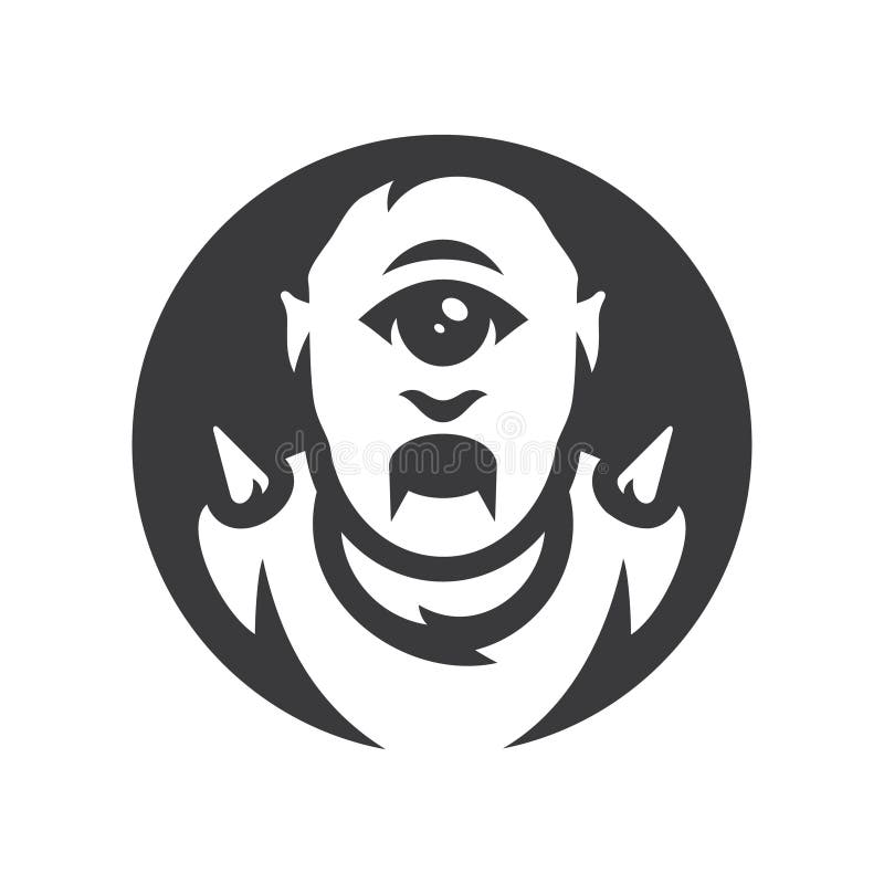 Cyclops Silhouette Monster Villain Fantasy Stock Vector - Illustration ...