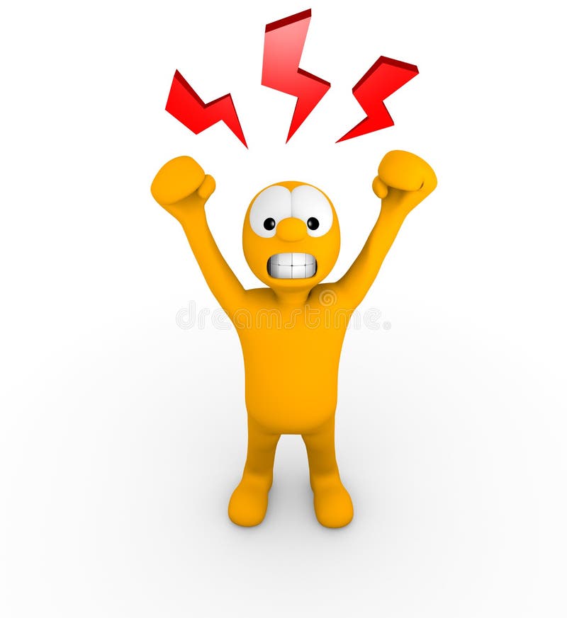 3d small people - angry stock illustration. Illustration of gesture ...