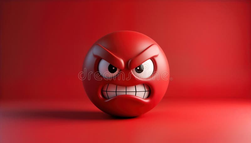 Angry Red Smiley Face
