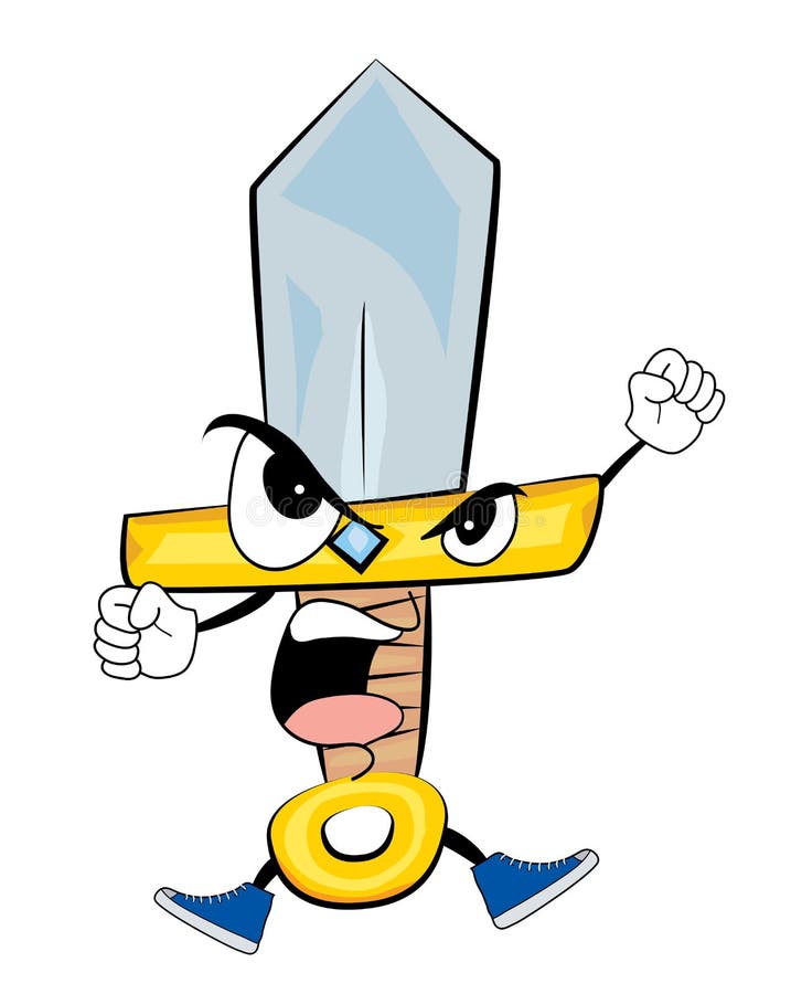 Angry knife cartoon stock illustration. Illustration of symbol - 49290821