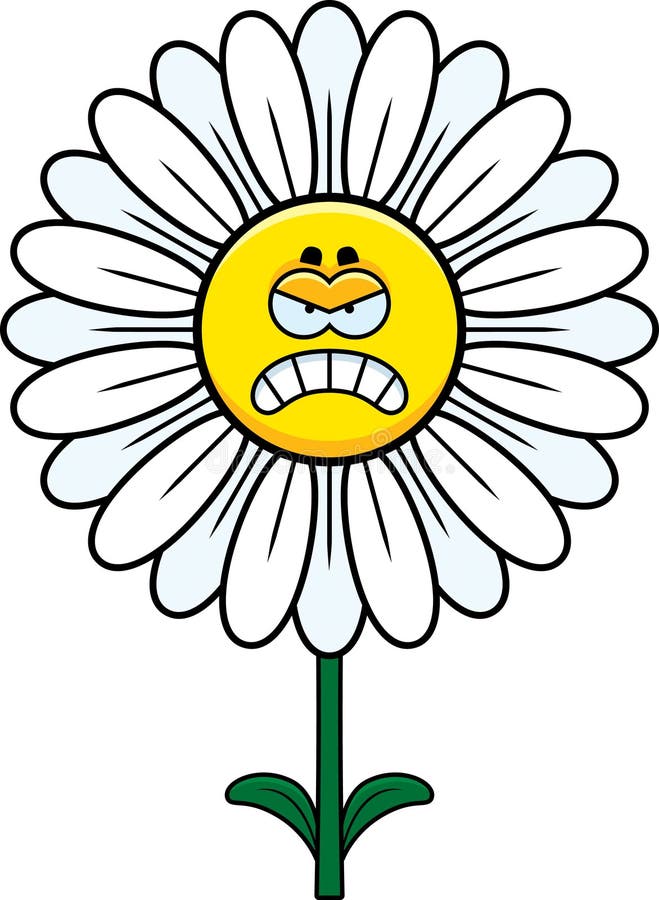 Angry Daisy Flower Mascot Cartoon Stock Vector - Illustration of anger ...
