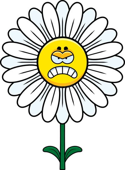 Angry Daisy stock vector. Illustration of leaf, stem - 47754488