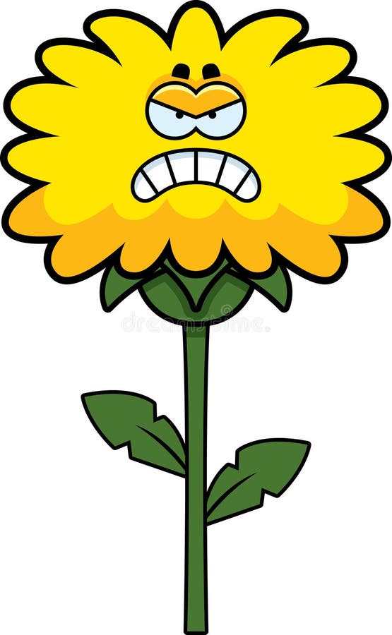 Angry Dandelion stock vector. Illustration of clipart - 47754517