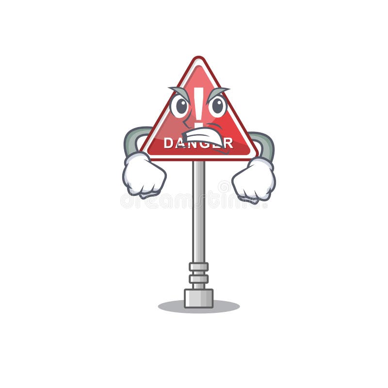 Angry Danger Character in the Mascot Shape Stock Vector - Illustration ...