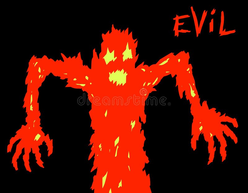 Angry Demon Red Silhouette. Vector Illustration Stock Vector ...