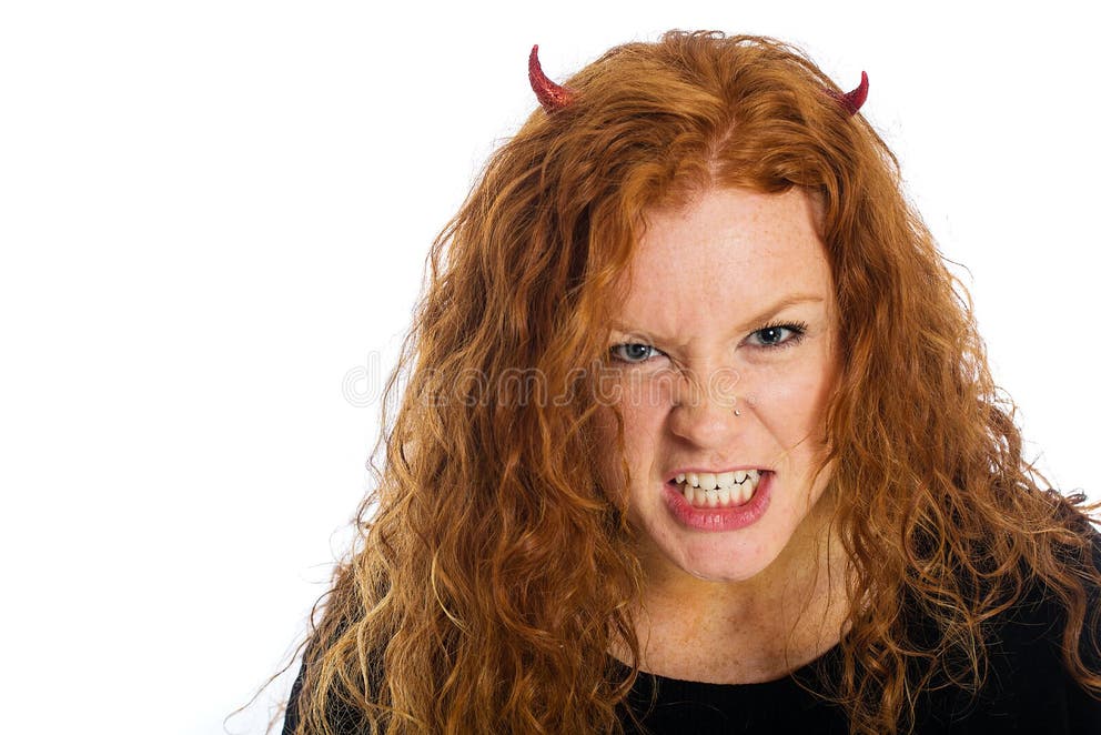 Angry devil girl stock image. Image of girl, disguise - 28837527