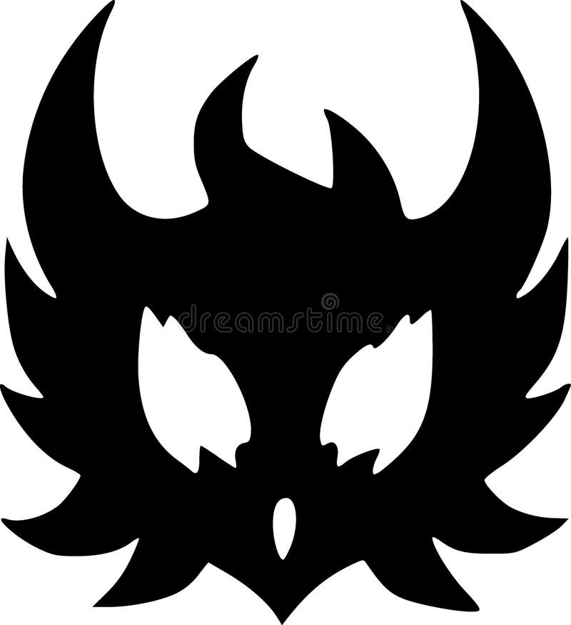 Angry Devil Head Icon in Solid Style Stock Illustration - Illustration ...