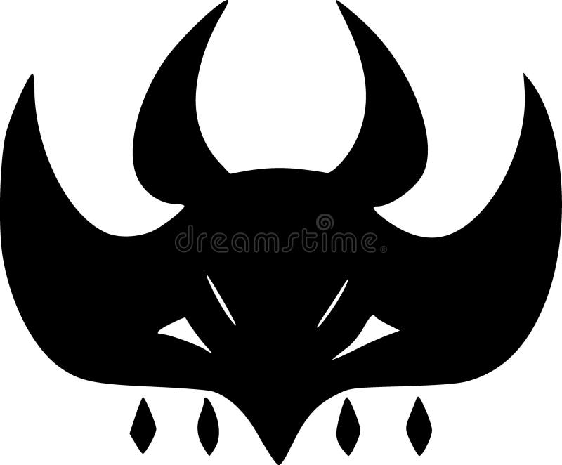 Angry Devil Head Icon in Solid Style Stock Illustration - Illustration ...