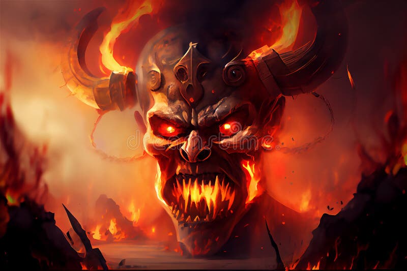 Angry devil with horn stock illustration. Illustration of abstract ...