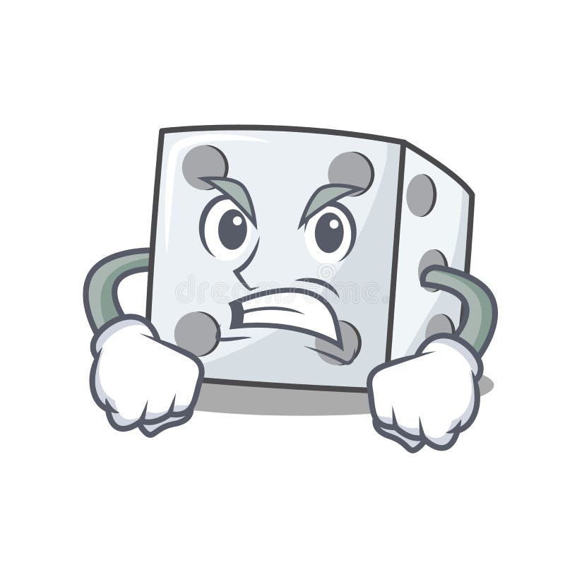 Angry Dice Character Cartoon Style Stock Vector - Illustration of ...