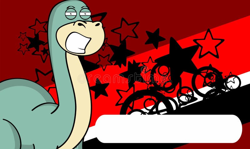 Angry Large Neck Dinosaur Expressions Cartoon Background Stock Vector ...