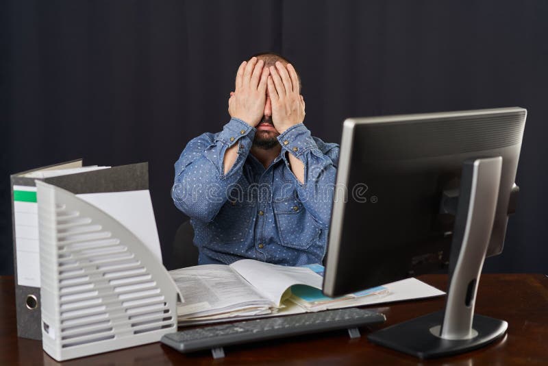 Confused office worker stock image. Image of communication - 207325037