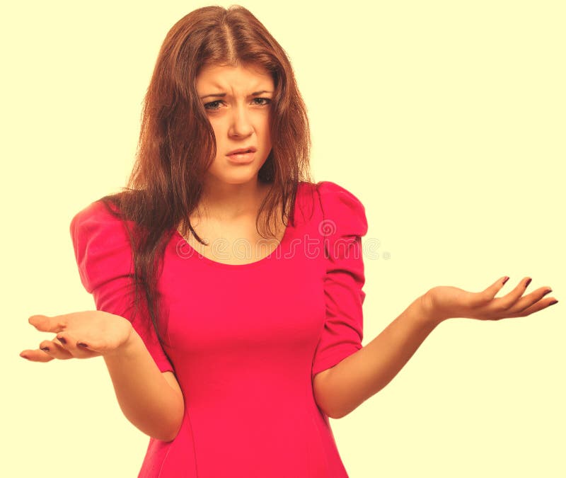 Woman Brunette Girl In Pink Dress Isolated Stock Image Image Of Girl