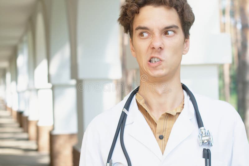 Angry Doctor Woman Shouting and Pointing on You Stock Photo - Image of ...