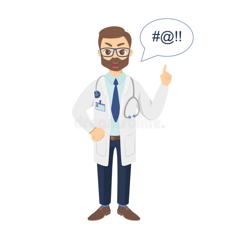 Cartoon Angry Doctor Man stock vector. Illustration of cartoon - 55342161