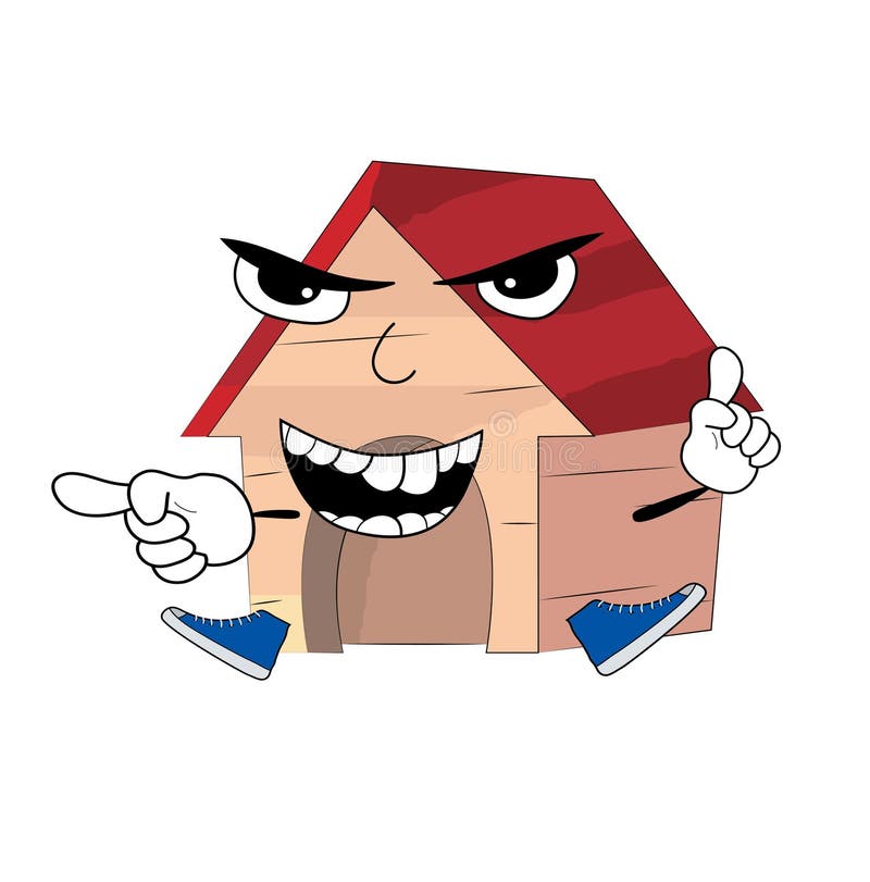 Angry Dog House Isolated on Mascot Cartoon Stock Vector - Illustration ...