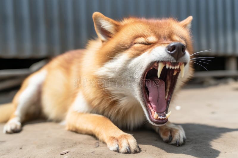 An Angry Dog with Its Mouth Open Stock Illustration - Illustration of ...
