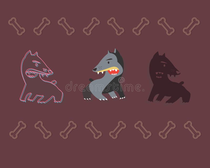Angry dogs stock illustration. Illustration of animals - 48447594