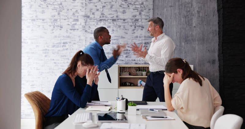 Angry Dominant Colleague Fighting and Bullying Stock Image - Image of ...