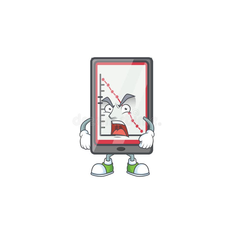 Angry Down Chart Vertical Tablet for Report. Stock Vector ...