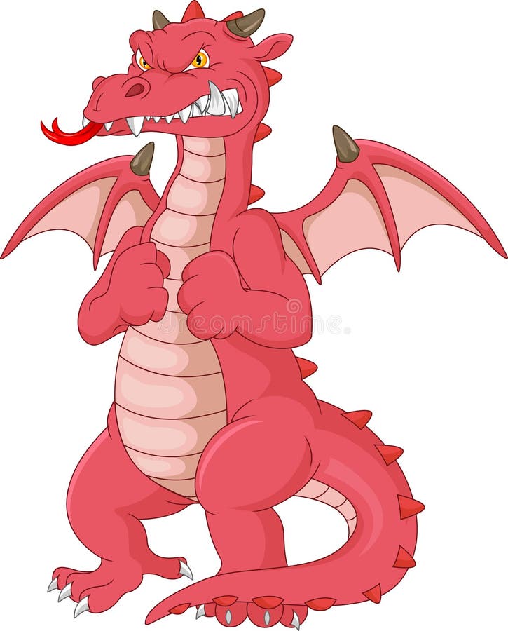 Angry dragon cartoon stock vector. Illustration of presenting - 81985675