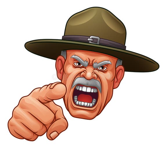 Drill Instructor Sergeant Bootcamp Army Soldier Stock Vector ...