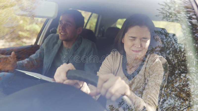 Driving Instructor Yelling at Woman Stock Footage - Video of student ...