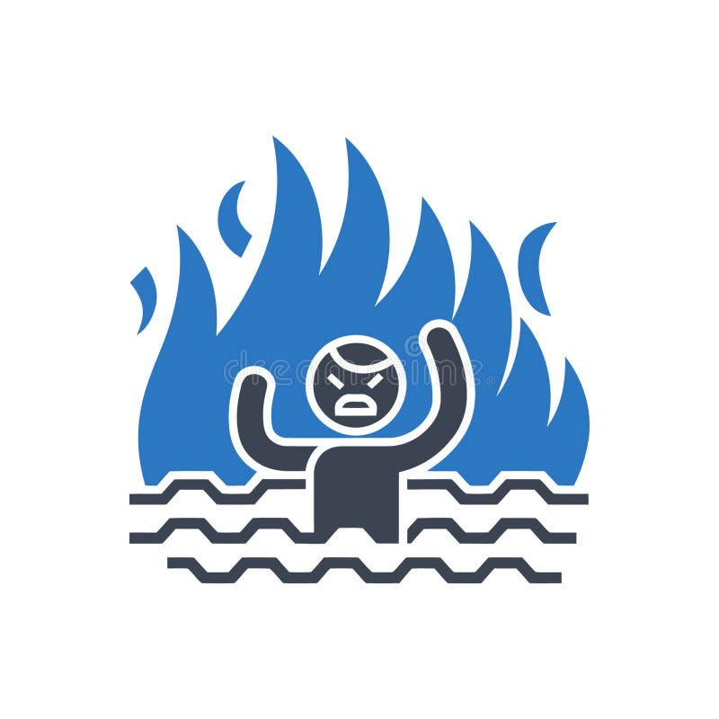Angry Drowning Icon stock illustration. Illustration of symbol - 373152219