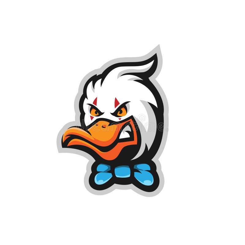 Angry Duck Coloring Pages for Kids Relaxation Stock Illustration ...