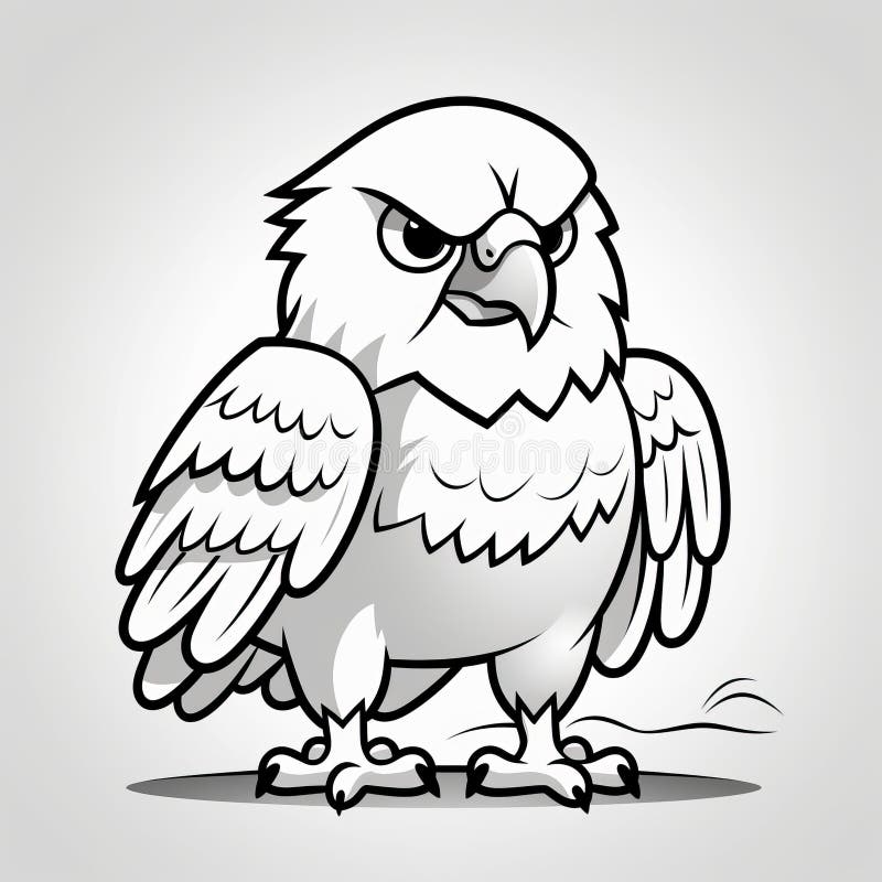 Angry Animals: a Bald Eagle Cartoon with Precise Line Work Stock ...