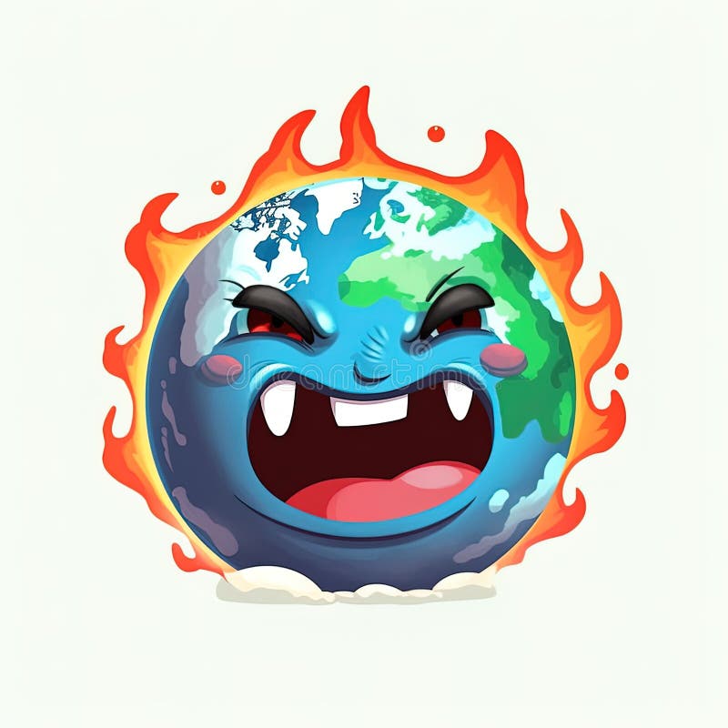 Angry Earth Planet Character. Stock Illustration - Illustration of ...