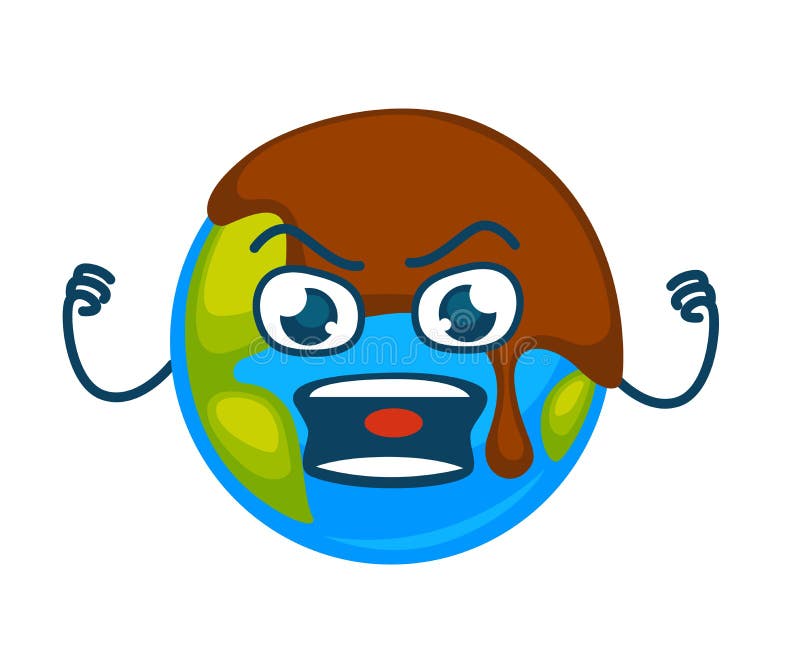 Angry Earth Planet Covered with Layer of Mud Stock Vector ...