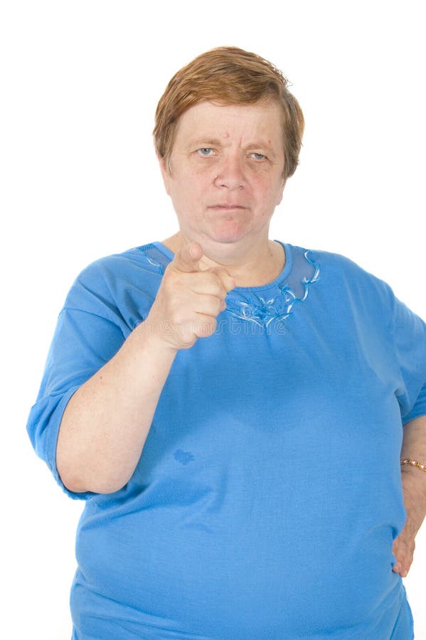 Angry Elderly Woman is Pointing at You Stock Photo - Image of elderly ...