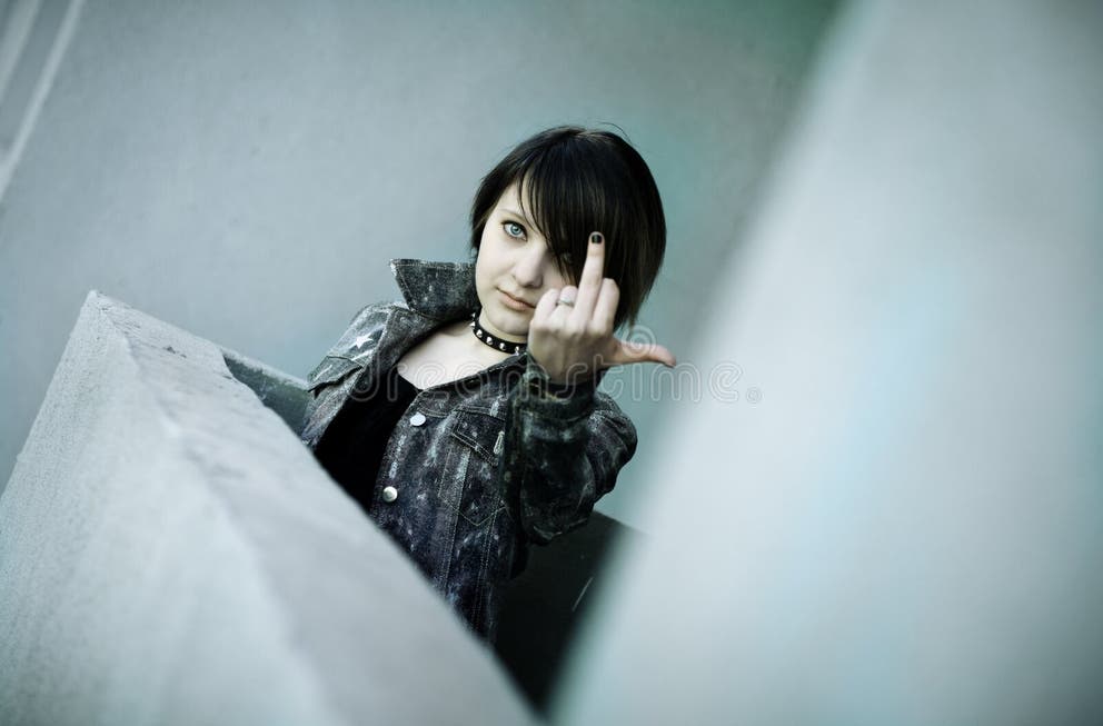 Angry emo stock photo. Image of gesture, caucasian, hand - 14399642