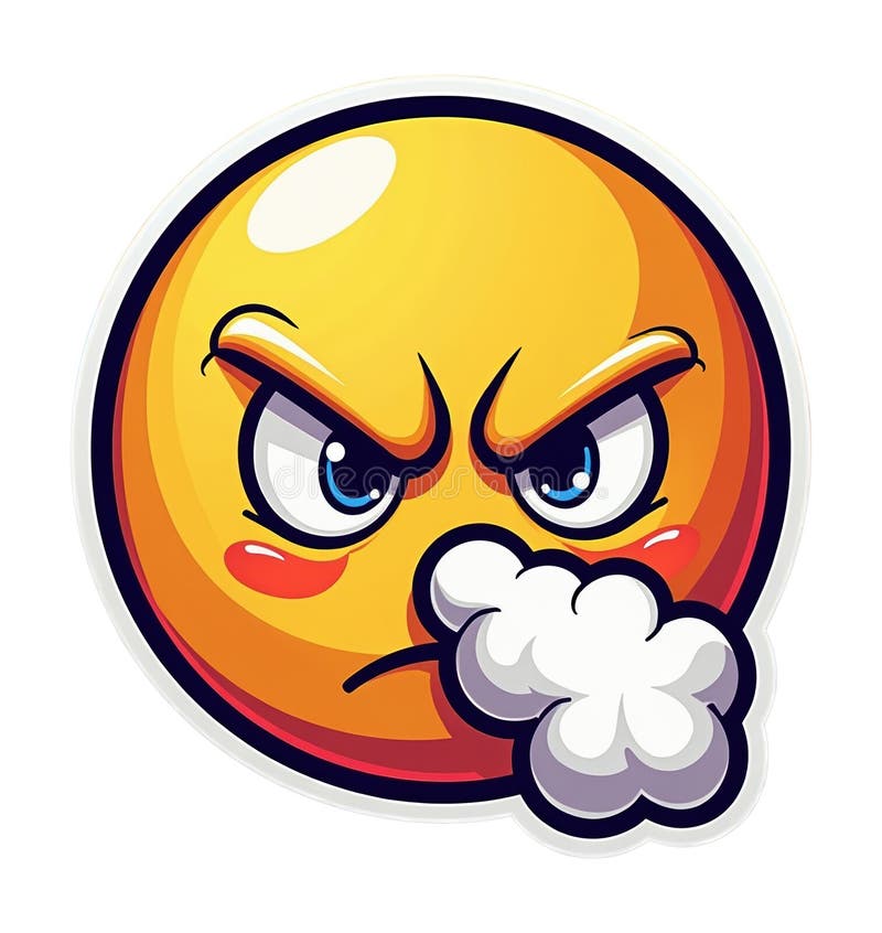 Angry Emoji in City Sunset stock illustration. Illustration of emoji ...