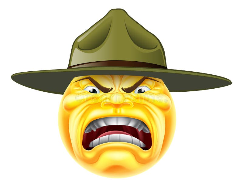 Angry Emoji Emoticon Drill Sergeant Stock Vector - Illustration of ...