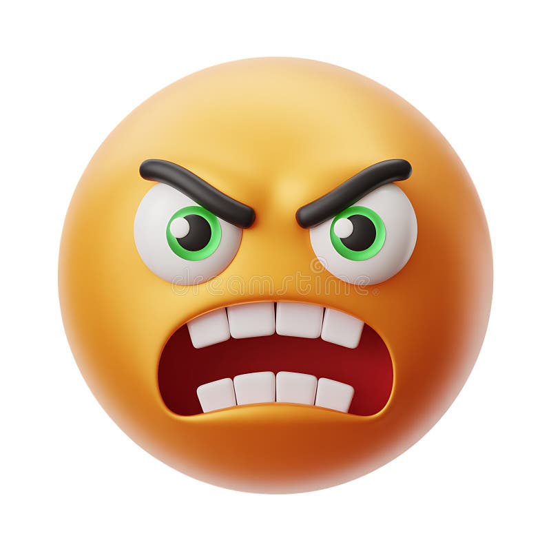 Angry Emoji Face with Gritted Teeth and Furious Expression Stock Image ...