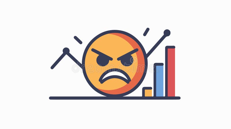 Angry Emoji Face Outline Graph Vector Icon Stock Vector - Illustration ...