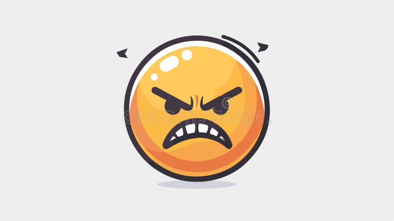 Angry Emoji Face Outline Graph Vector Icon Stock Vector - Illustration ...