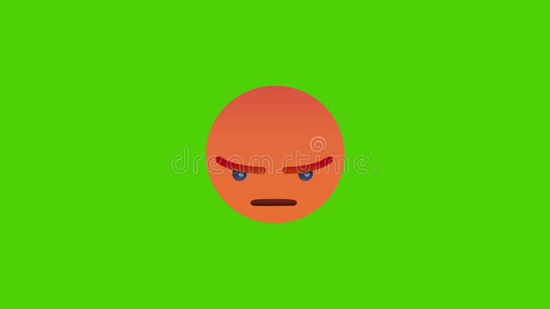 Angry Emoji Green Screen Chroma Key Stock Footage - Video of animation ...